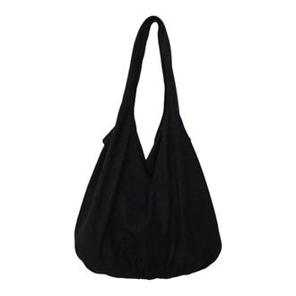 Generic Sac polyvalent en flanelle pour femme et fille - Grande capacit&eacute; - Pour le travail scolaire - Voyage quotidien, Noir, 20.47x14.57x3.94Zoll