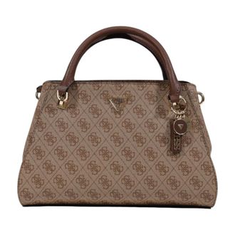 Guess Strukturierte Luxus-Satchel mit goldenen Details - - Bags - Damen - Braun - ONE SIZE