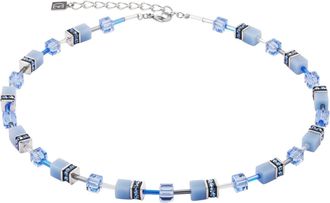 Coeur de Lion Halskette - GeoCUBE Iconic Mono Silber Halskette - Gr. unisize - in Blau - für Damen