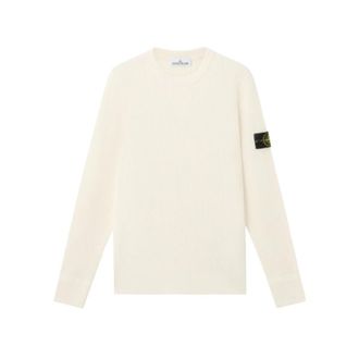 Stone Island Gerippter Woll-Crewneck-Pullover - - Knitwear - Herren - Beige - XL