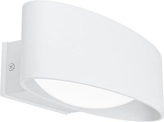 Eglo LED Außen-Wandlampe Chinoa, Außenleuchte Wand, Wandleuchte aus Aluminium und Stahl in Weiß und Kunststoff in Klar, Außenlampe warmweiß, IP44