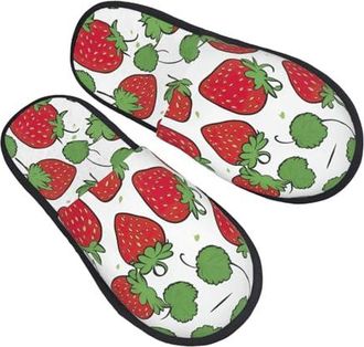 Generic Motif Fraise Homme Femme Slippers Confortable Chaussures De Maison Antid&eacute;rapantes Chaussons Pour Hiver Maison Automne M