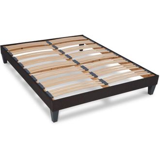 Olympe Literie Olympe - literie Sommier &agrave; lattes en bois KIT15 140x200 cm Coloris Gris anthracite Livr&eacute; en kit
