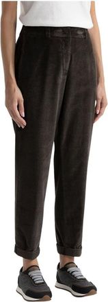 PESERICO Femme, Pantalons, Brun, Taille: 40 FR Pantalon en velours c&ocirc;tel&eacute; carotte