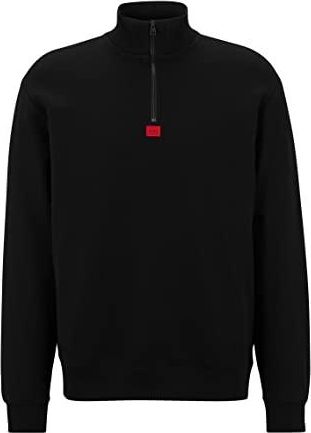 HUGO BOSS Hommes Durty Sweat Relaxed Fit en Molleton de Coton à Encolure zippée