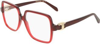 Ferragamo SF3058 615 Lunettes transparentes pour femme Rouge fonc&eacute; Gradient 56/15/145