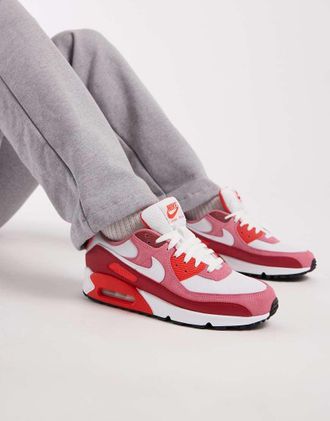 Nike Air Max 90 - Baskets - Blanc, rose et bordeaux