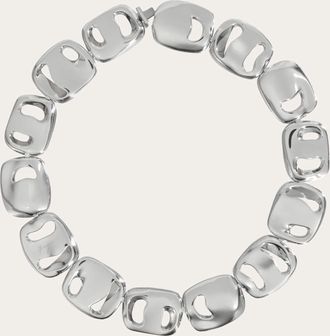 Ferragamo Damen Kurze Halskette Vara-Schnalle Silber