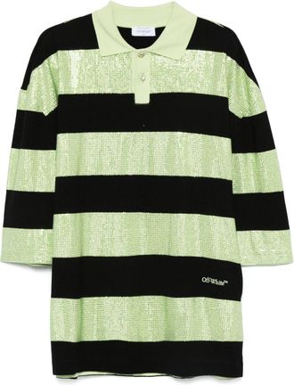 Off-white Crystal Stripes Poloshirt - Gr&uuml;n