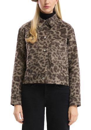 QS by s.Oliver Jacke aus Wollmix mit Leo-Print