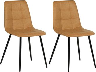 Eggree Esszimmerstühle 2er Set Kunstleder Esszimmerstuhl Essstühle mit Gepolsterte Moderner Design Küchenstühle, Stühle für Esszimmer Wohnzimmer Schlafzimmer