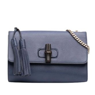 Gucci Sac bandouli&egrave;re pr&eacute;-poss&eacute;d&eacute; avec fermoir bambou - Femme - Pre-owned - Bleu - Taille: ONE Size