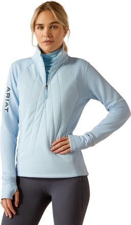 Ariat Womens Venture 1/2 Zip Sweatshirt Long Sleeve in Cerulean, Size X-Small, by Ariat