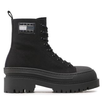 Tommy Jeans Schn&uuml;rschuhe Tommy Jeans Tjw Foxing Canvas EN0EN02216 Schwarz