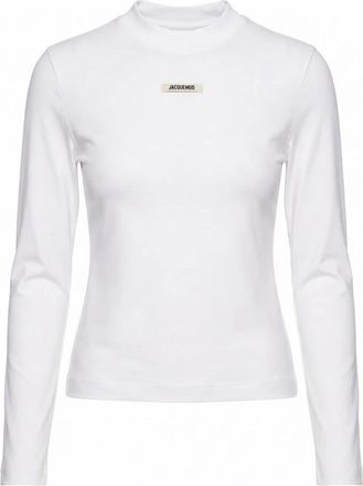 Jacquemus Femme, Tops, Blanc, Taille: 42 FR Le T-shirt Gros Grain ML