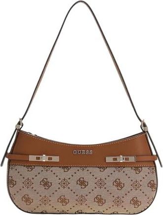 Guess sac &agrave; &eacute;paule Melinda Logo Shoulder Bag Latte Logo marron clair