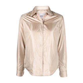 Aspesi Femme, Blouses et Chemises, Beige, Taille: 42 FR Chemise en Soie et Nylon