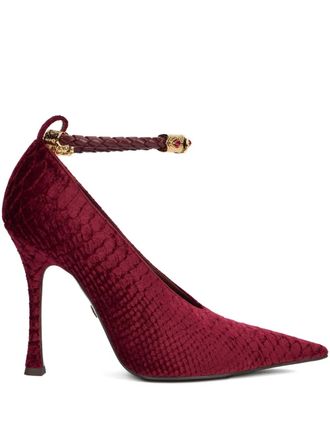 Roberto Cavalli escarpins &agrave; effet peau de crocodile - Rouge