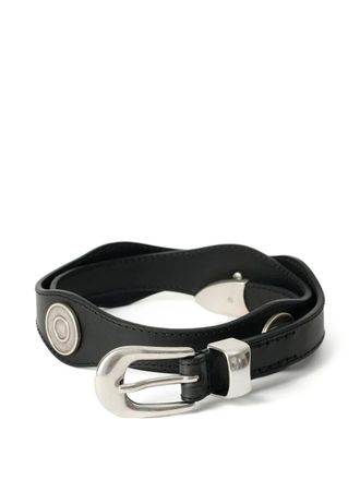 Our Legacy wavy leather belt - Noir