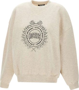 Rotate Rotate Birger Christensen, Femme, Sweatshirts et sweats à capuche, Beige, Taille: 36 FR Heavy Sweat Crewneck