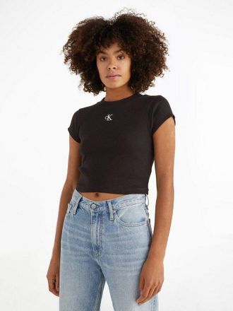Calvin Klein Jeans T-Shirt CK RIB BABY TEE in kurzer Form