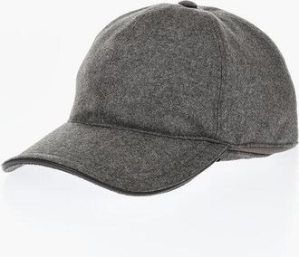 Corneliani Virgin Wool Baseball Cap With Integrated Neck Warmer size 59