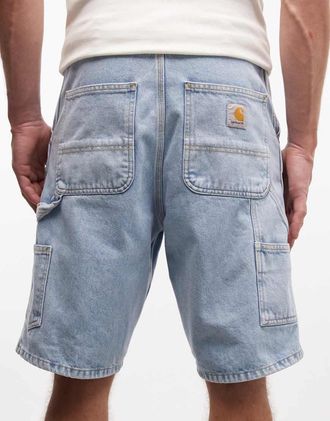 Carhartt Work in Progress Single Knee Loose-Fit-Shorts in heller Waschung Blau