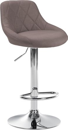 Clp Barhocker Lazio Mit Stoffbezug I Drehbarer Thekenhocker Mit Fußstütze I Höhenverstellbarer Barstuhl Mit Trompetenfuß, Farbe:Taupe, Gestell Farbe:Chrom