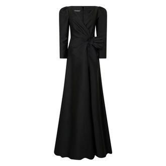 Alberta Ferretti Femme, Robes, Noir, Taille: 38 FR Robe Longue Col V