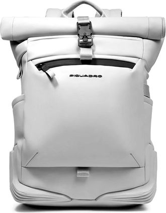 Piquadro Homme, Sacs, Blanc, Taille: ONE Size Corner 2.0 Rolltop Backpack