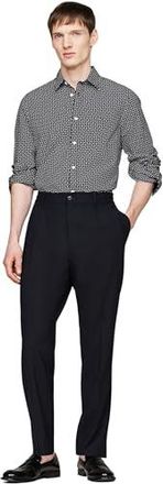 Tommy Hilfiger Chemise Homme Poplin Print Shirt avec Patte de Boutonnage, Multicolore (Desert Sky/Optic White), S