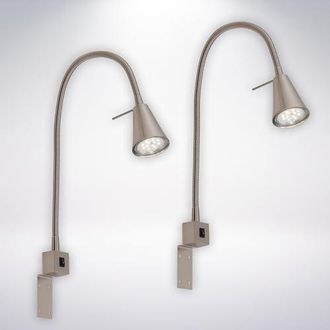Briloner 2er Set LED Leselampe mit Ein/Aus-Schalter, schwenkbar, viele Befestigungspositionen, Wandleuchte Innen, Wandlampe, Bettlampe, Lampe Bett, Leselicht, 