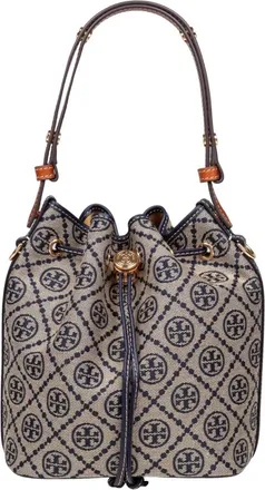 Tory Burch Femme, Sacs, Gris, Taille: ONE Size T Monogram Bucket Bag