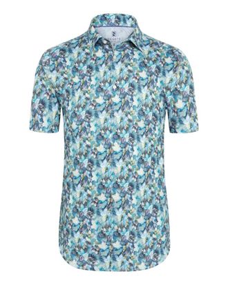 DeSoto Jersey-Kurzarmhemd mit floralem Print und Kentkragen, Slim in
