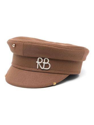 Ruslan Baginskiy casquette gavroche &agrave; d&eacute;tail de rivet - Marron