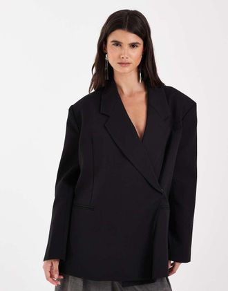 Vero Moda Oversize-Wickelblazer in Schwarz