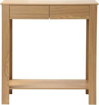 Calicosy Calicosy - Console Haute 2 Tiroirs Décor Chêne - L79 cm