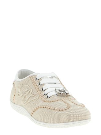 Roger Vivier Womens Beige Polyamide Low Top Sneakers