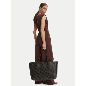 Calvin Klein Handtasche Calvin Klein Emblem Aop Large Tote W/ Pouch LV04F3364G Schwarz