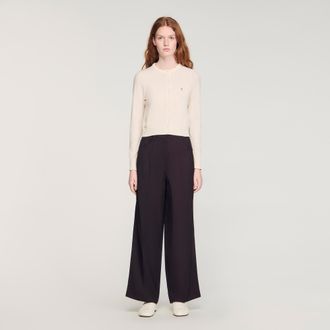 Sandro Cardigan court col rond rembourr&eacute;