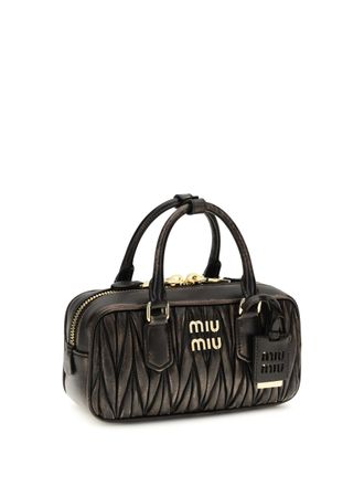 Miu Miu Womens Handbag Arcadie Quilted Nappa Leather Coffee Lamb Handbags Hand Bags