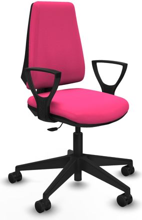 Piqueras y Crespo Schreibtischstuhl mit Rollen Rosa Elche mit festen Armlehnen, ausgestattet mit grundlegendem Permanentkontakt und Schneidschaum, Rosa