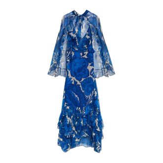 Etro Seidenkleid mit R&uuml;schen - - Dresses - Damen - Blau - M