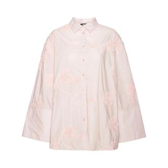 Rotate Flower Oversized Shirt - - Blouses & Shirts - Damen - Rosa - XS