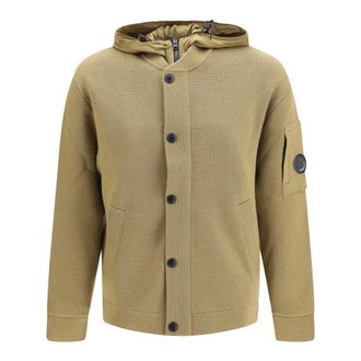 C.P. Company C.p. Company - Cardigan en laine m&eacute;rinos et nylon stretch r&eacute;versible - Homme - Pulls - Beige - Taille: S