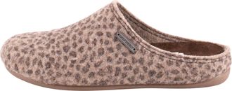 Shepherd of Sweden - Cilla Wollhausschuhe - Damen - 100% Wolle - Schlupfmodell - Pantoffeln - Gummisohle - Leopard - Gr&ouml;&szlig;e 38