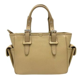 Burberry Sac &agrave; main logo Pre-owned - Femme - Pre-owned - Beige - Taille: ONE Size