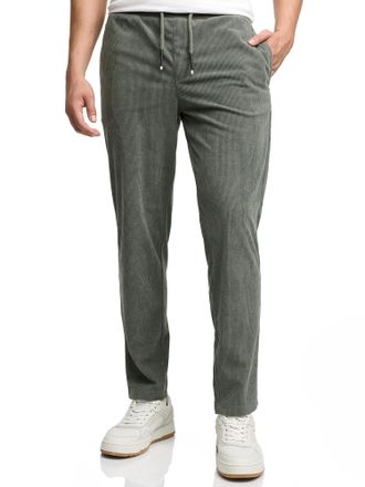 Indicode Herren INNemoto Pants Cord-Hose mit elastischem Komfortbund | Herrenhose Chinohose f&uuml;r M&auml;nner Castor Gray, L