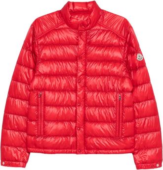 Moncler zip-pocket puffer jacket - Rot