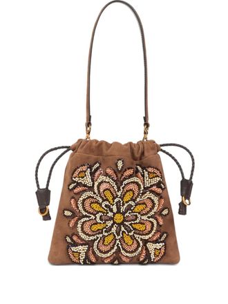 Etro petit sac seau à ornements de perles - Marron